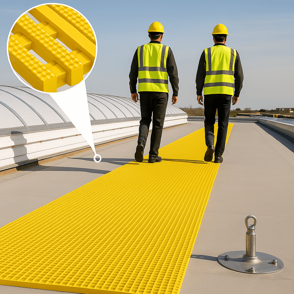 Roof Walkway Matting – Heavy-Duty Non-Slip PVC Roof Access Path for Fl ...